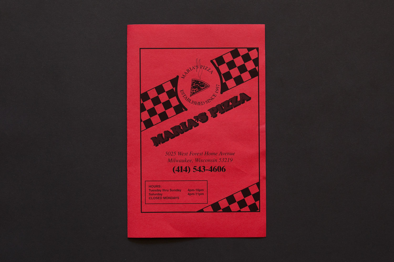 Maria’s Pizza Menu | U.S. Pizza Museum