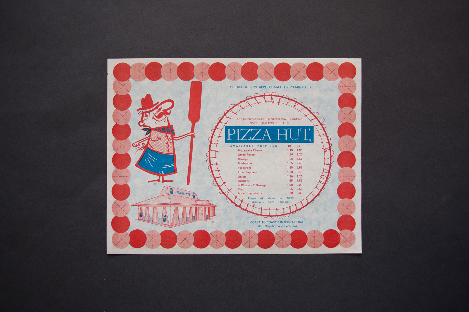 Pizza Hut Placemat | U.S. Pizza Museum