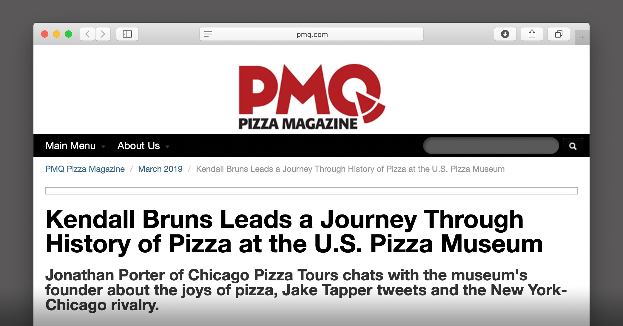 PMQ Pizza Magazine Interview | U.S. Pizza Museum